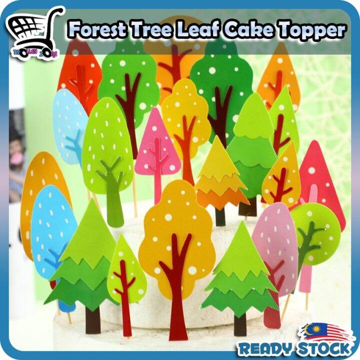 Forest Tree Leaf Plant Coconut Tree Jungle Decoration Cake Topper ...