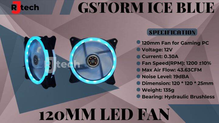 CPU Led Fan ice blue 120mm Gstorm | Lazada PH