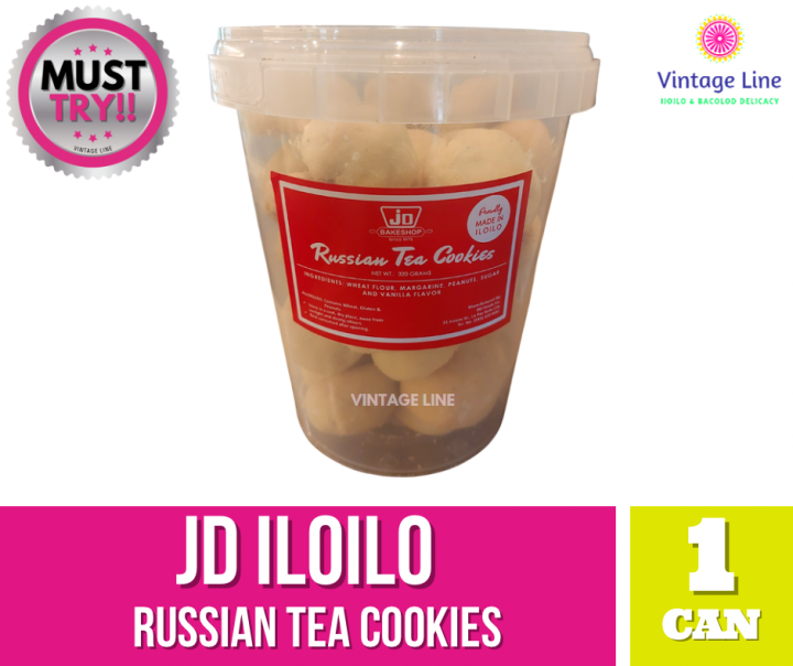 JD ILOILO Russian Tea Cookies 350grams (1 CAN) | jd iloilo pasalubong delicacy | Lazada PH