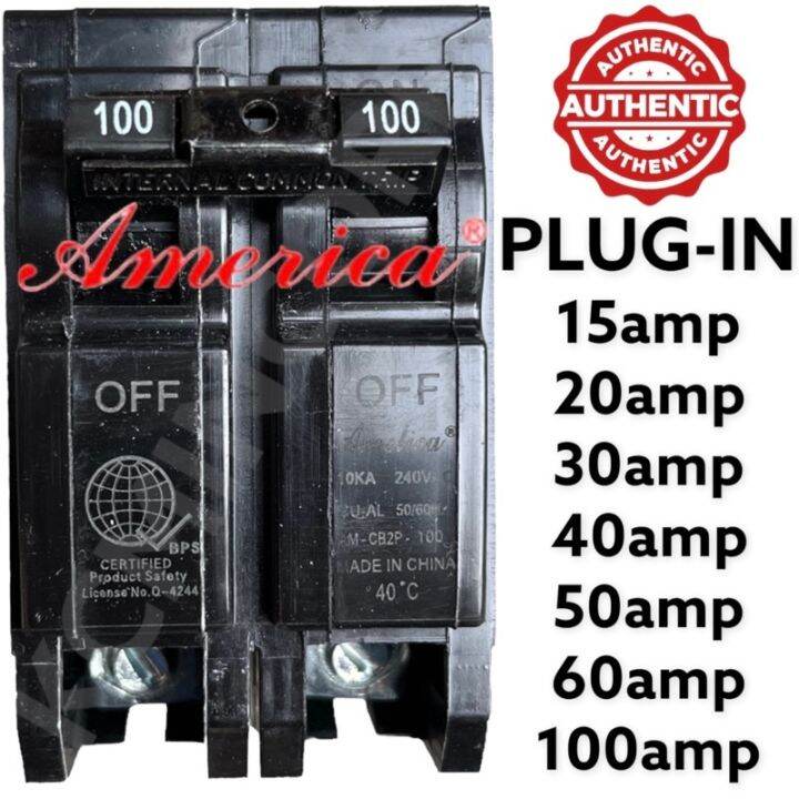 America PLUG-IN Circuit Breaker 15 20 30 40 50 60 100amp | Lazada PH