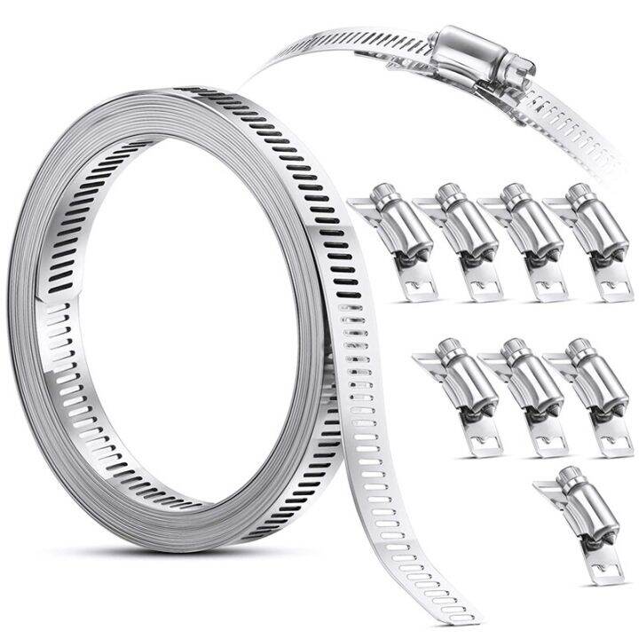 HOT-304 Stainless Steel Worm Clamp Hose Clamp Strap with Fasteners ...