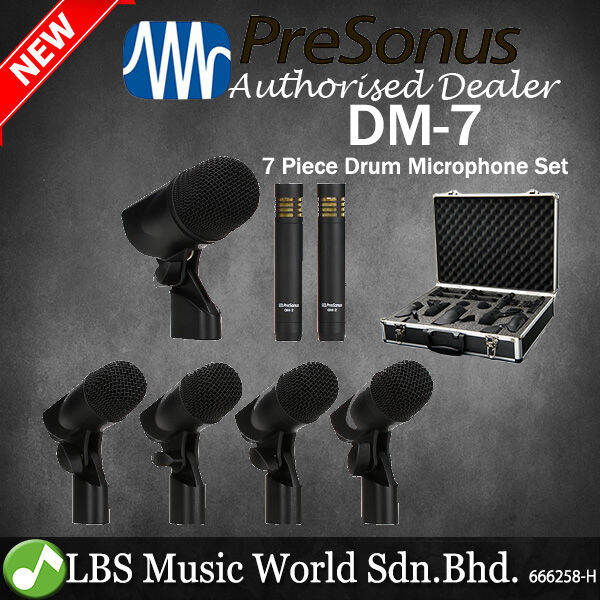PreSonus DM-7 7 Piece Drum Microphone Set for Recording and Live Sound ...