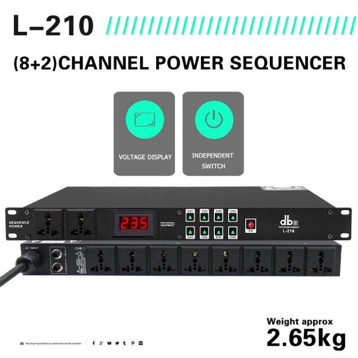 DBX L208 L210 L220 power sequencer professional 10 way switch sequence controller | Lazada PH