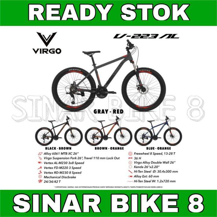 Sepeda Gunung 26 Inch MTB VIRGO V - 223 Alloy 24 Speed Fork Lock Out ...