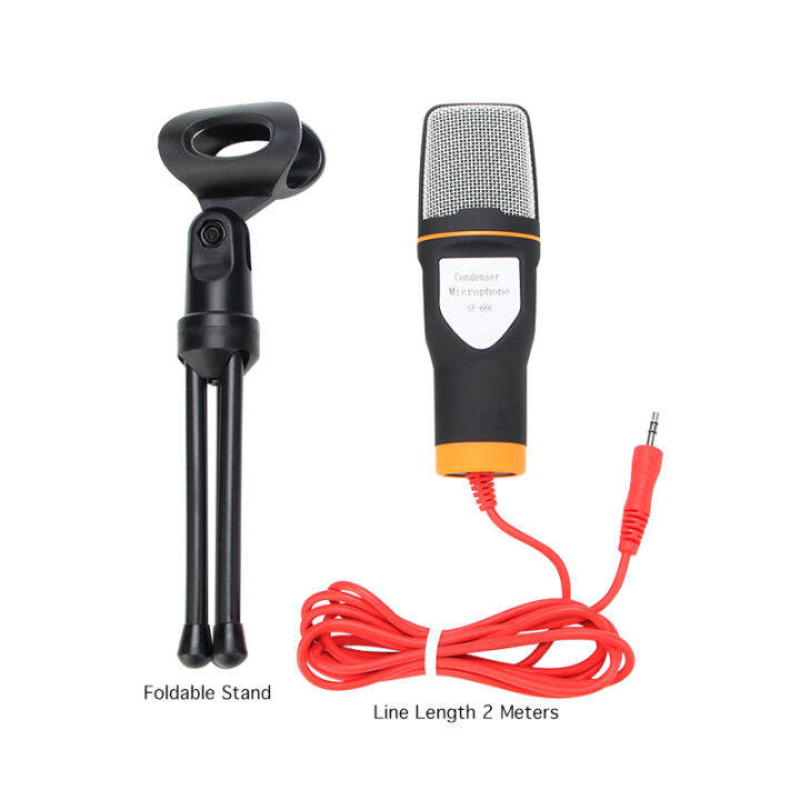 【Free Stand】 3.5MM Handheld Microphone 1.8M Wired Condenser Mic For ...