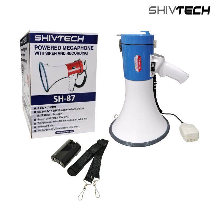 Shivtech SH-87 Powered Megaphone w/ Siren and Recording | Lazada PH