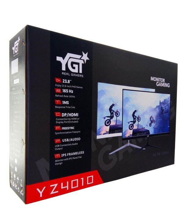 YGT Monitor Gaming 23.8"165Hz 1920x1080 DP/HDMI/USB/AUDIO/ FREESYNC ...