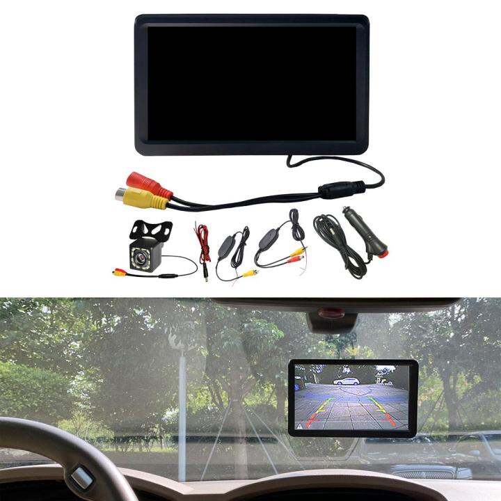 BolehDeals 12V 7" Car Rear View Monitor 12 LED Camera 2.4G Scale Lines ...
