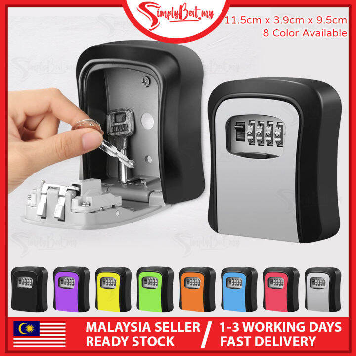 SIMPLYBEST Wall Mount Key Safe Box Numbering Lock Key Storage Lock Box ...