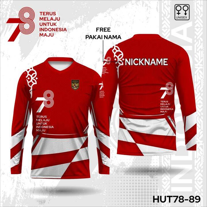 Jersey hut kemerdekaan ri ke 78 baju 17an kaos dirgahayu indonesia 2023 lengan panjang | Lazada ...