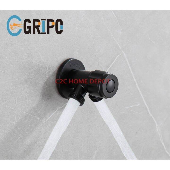 GRIPO HIGH END 304 stainless 90 degrees 2 way angle valve matte black ...