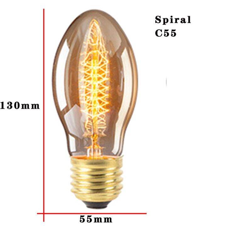 Dimmable Vintage Edison Bulb E27 St64 T10 T45 G80 G95 40w Pendant