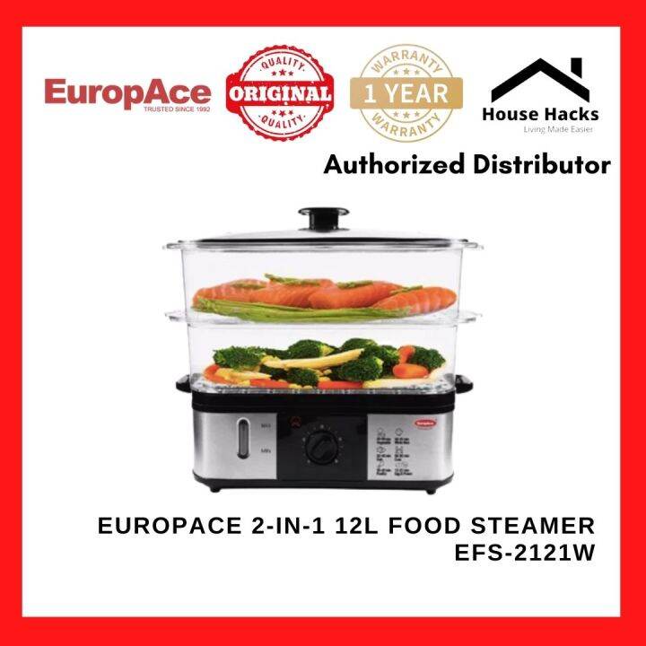 Europace 2-in-1 12L Food Steamer EFS-2121W (House Hacks) | Lazada PH