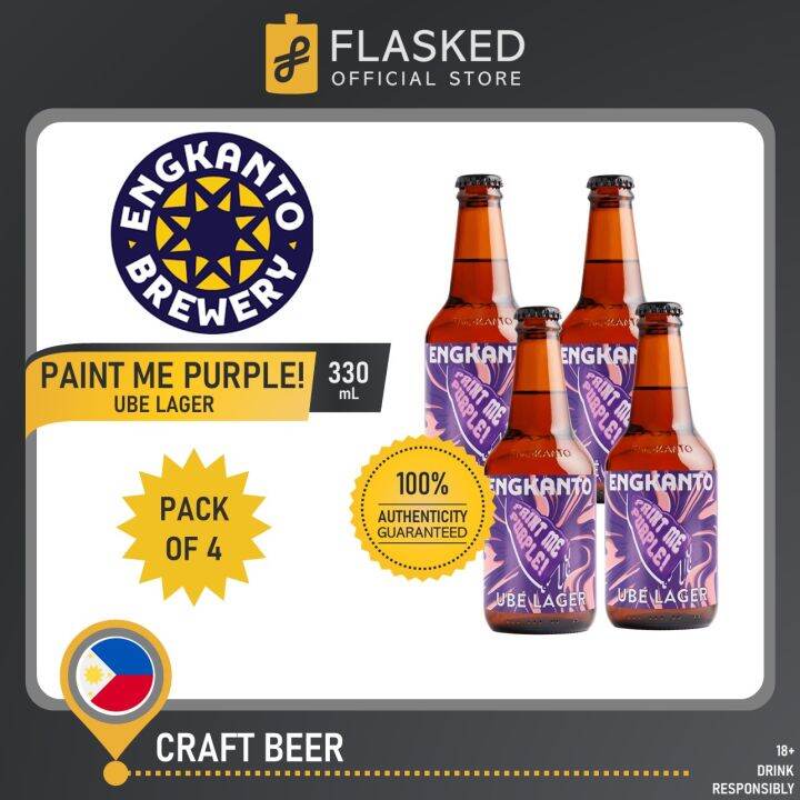 Engkanto Ube Lager Beer 330ml 4 Pack | Lazada PH