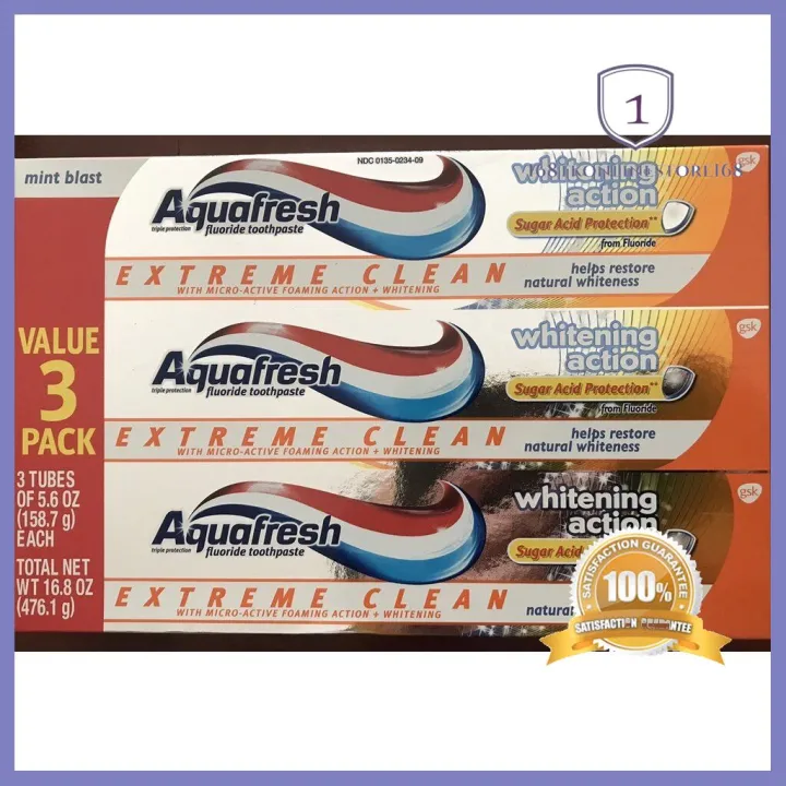 จัดส่งฟรี ยาสีฟัน Aquafresh Extreme Clean Whitening Action 5.6 oz (158. ...