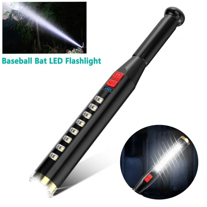 JX 9 LED Powerful Flashlight Baseball Bat Torch Outdoor Patrol ...