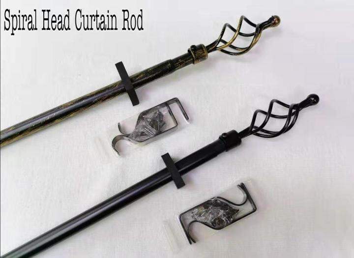 Spiral Head Design Curtain Rod Adjustable and Extendable Rod (Large ...