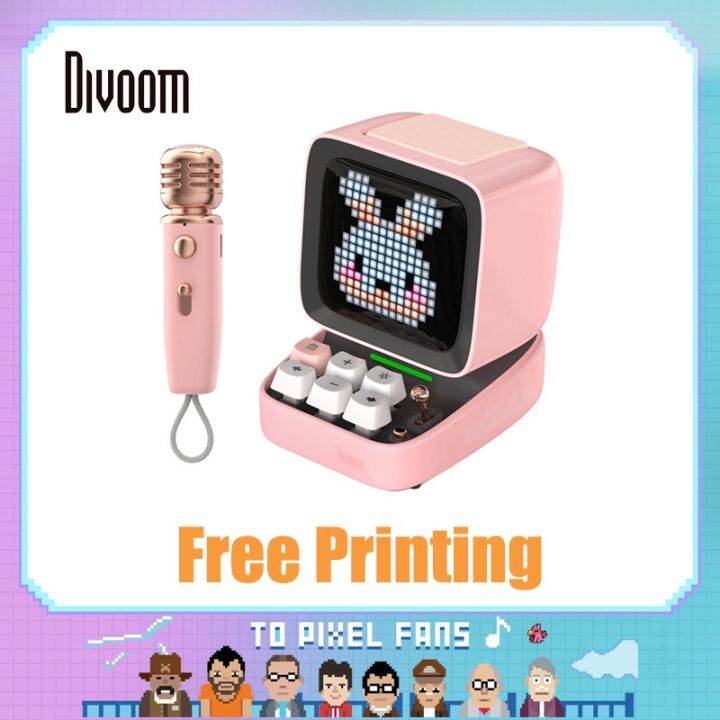 Divoom Ditoo-Mic Pixel Art Portable Bluetooth Speaker for PC with ...