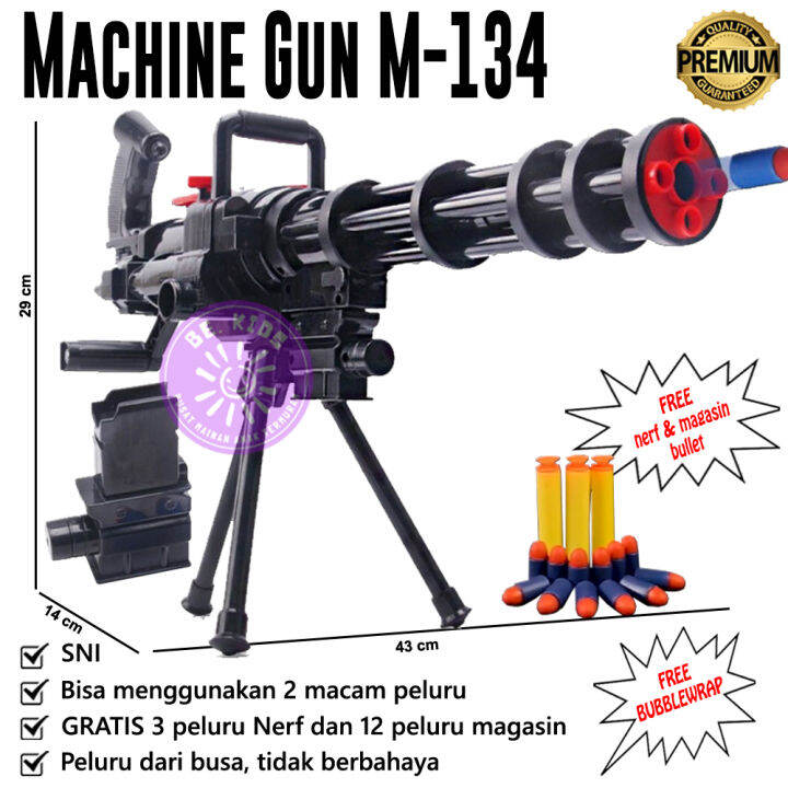 PROMO MAINAN TEMBAKAN PELURU BUSA MACHINE GUN M-134. BISA MENGGUNAKAN 2 ...