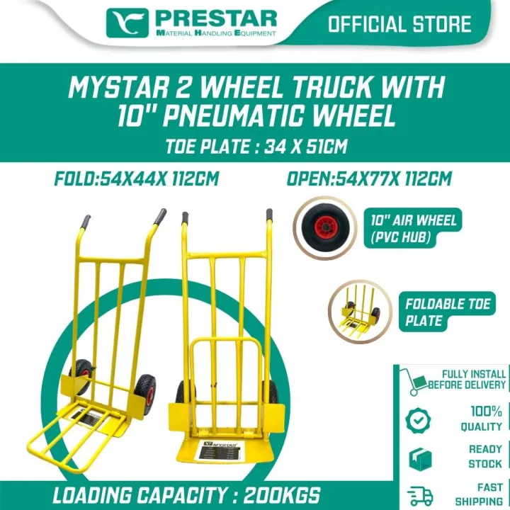 PRESTAR MHE Mystar 2 Wheels Hand Trolley With 10" Pneumatic Wheel Body ...