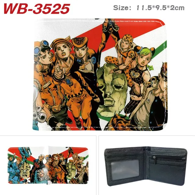 👝อะนิเมะ Jojo ผจญภัยที่แปลกประหลาดการ์ตูนกระเป๋าสตางค์ผู้ชายหนัง PU ...