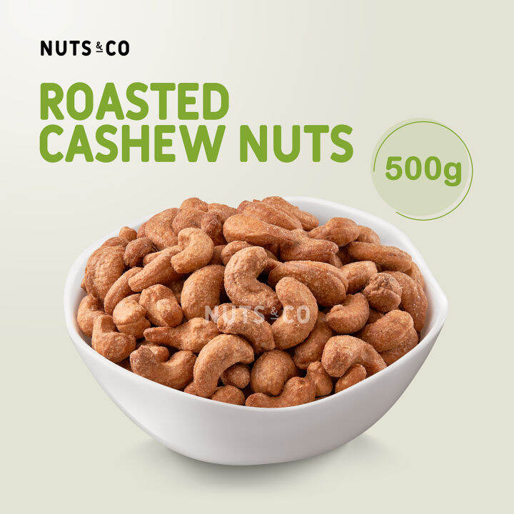 Nuts & Co Roasted Cashew Nut (Lightly Salted) 500g/1kg Kacang Gajus ...