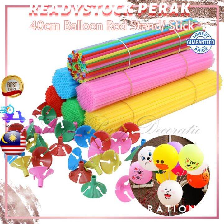 🇲🇾READYSTOCK（LV025）1set 40cm Balloon Rod Stand Balloons Stick Bobo ...
