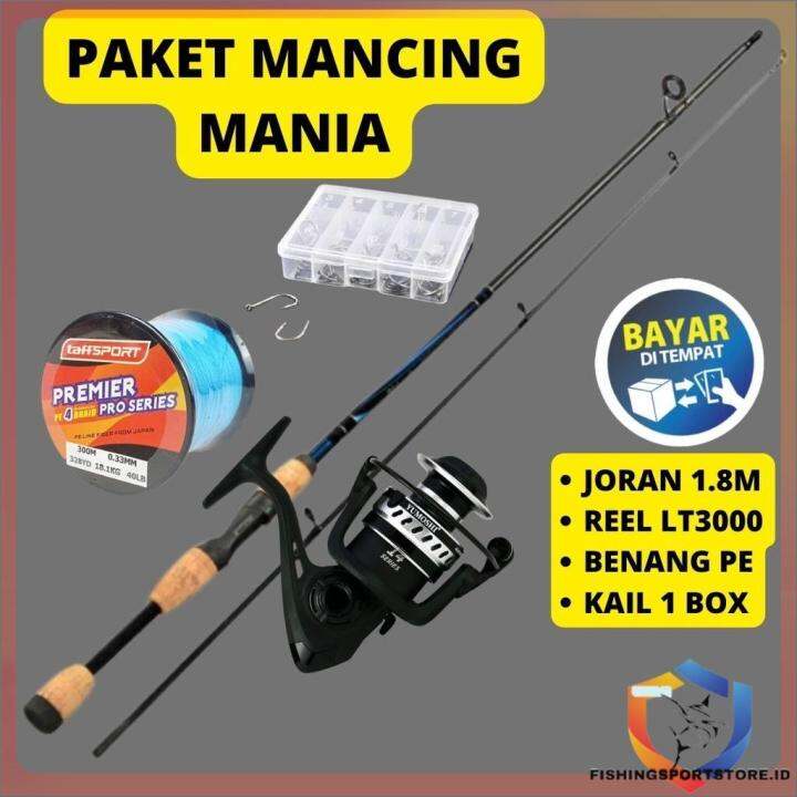 Set Pancing Joran carbon 2 Segment 180cm Reel Yumoshi LT3000 Bonus ...