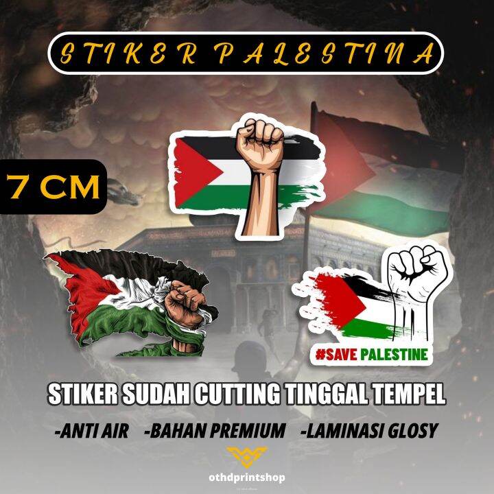 Stiker Tempel Bendera Palestina Stiker Palestina Sticker Palestina ...