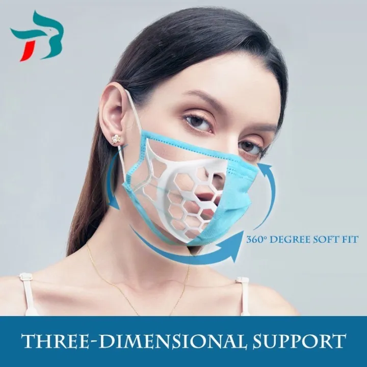(TCS)3D Face Mask Bracket Silicone Holder Inner Support Breathing ...
