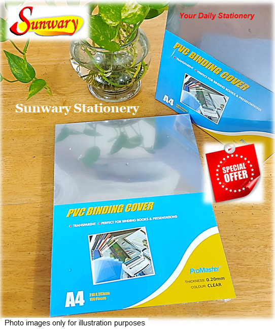 PVC BINDING COVER ( 0.2mm ) RIGID SHEETS A4 210mm X 297mm (100 pcs ...