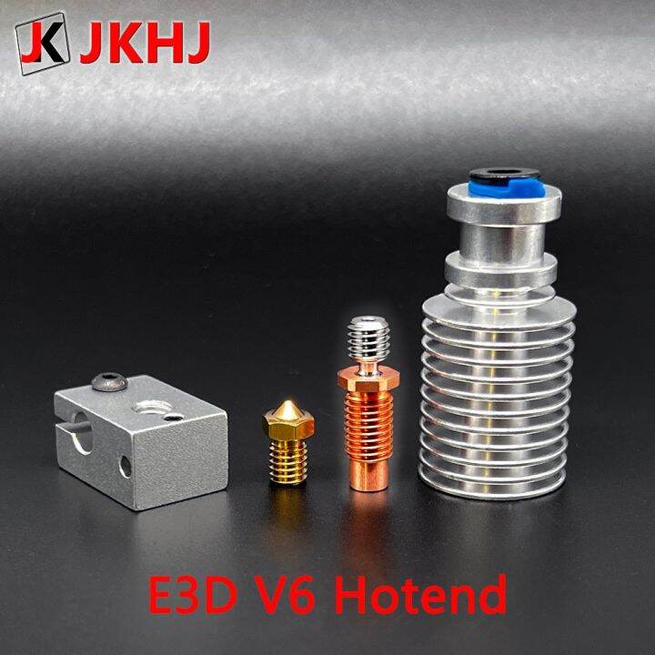 V6 Hotend ชิ้นส่วนเครื่องพิมพ์3D หัวฉีด E3D ที่คอ V6โลหะ Bimetallic หัวพิมพ์ Prusa Voron รีโมท ...