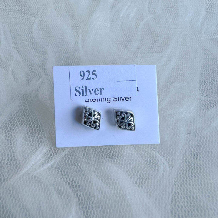 Perhiasan Wanita Anting Perak Bali Silver Earrings 925 Stud Ukiran ...