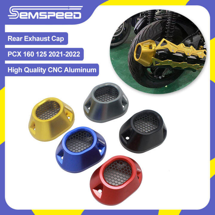 SEMSPEED Motorcycle Exhaust Tail Cover Muffler Tube Cap For Honda PCX ...