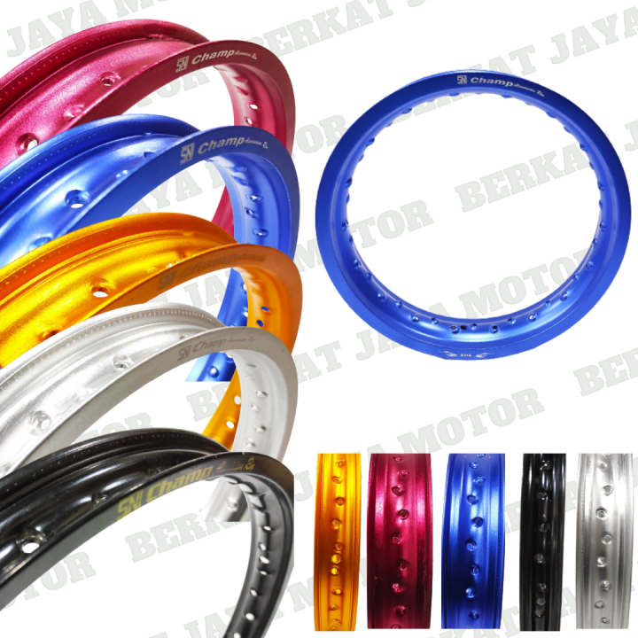 VELG RUJI RIM MOTOR MERK CHAMP RING 17-160 MERAH SILVER GOLD BIRU ...