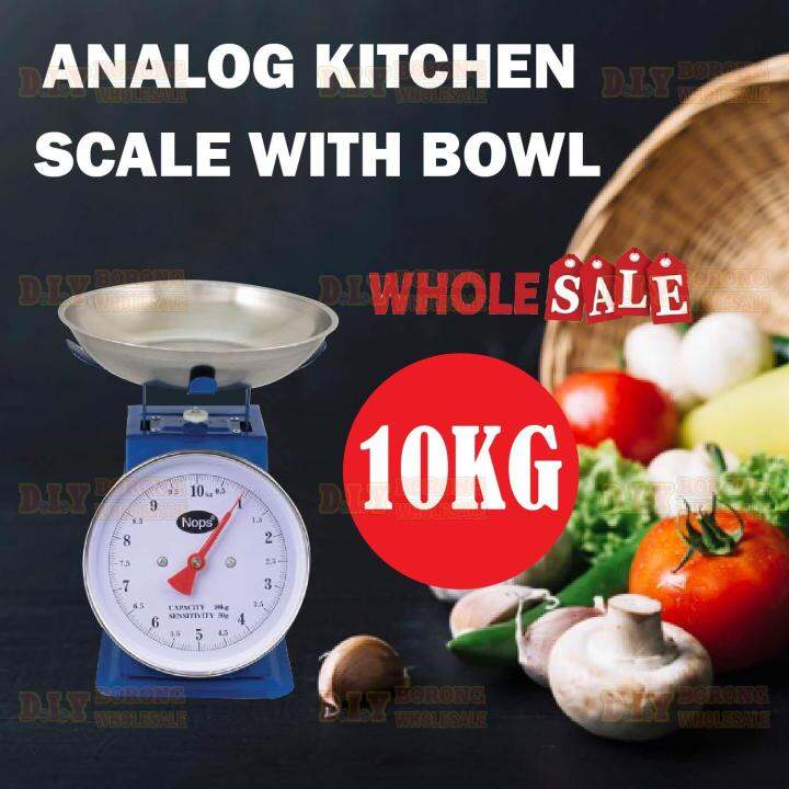 Kitchen Scale 10kg Measuring Analog Scale Spring Balance With Bowl | Lazada