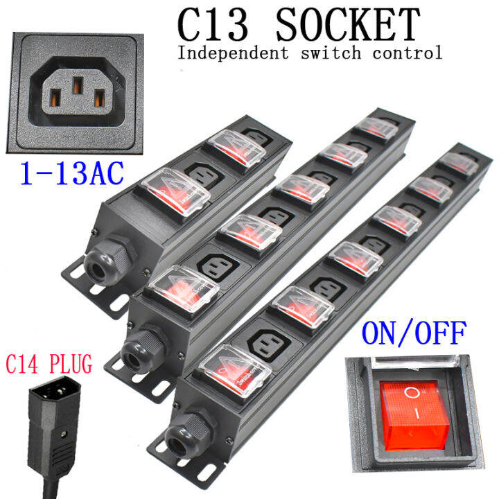 PDU 1U network cabinet rack mounted power board distributionC13 socket ...