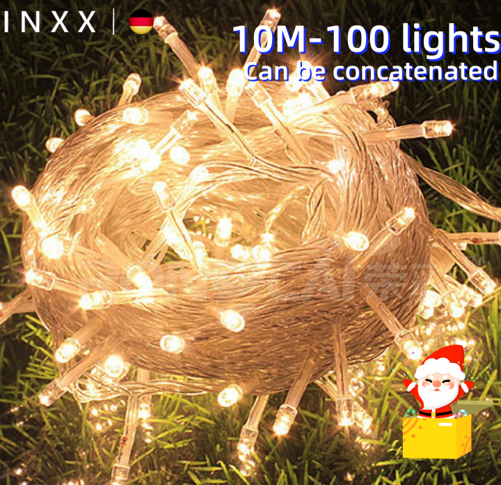 10M Christmas Lights decor 100 LED Lights String strip light Warm white ...