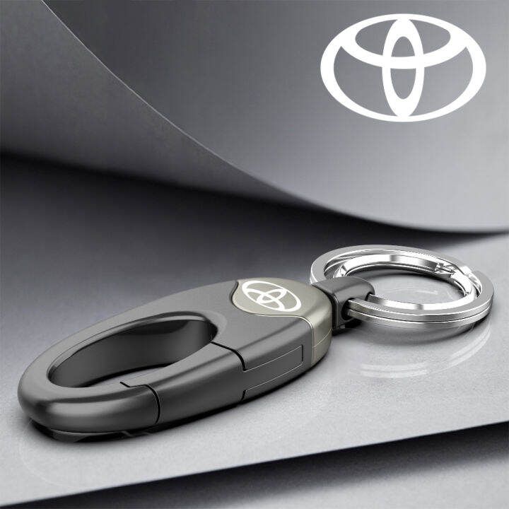 Car metal leather keychain for TOYOTA customizable LOGO fashion car key ...