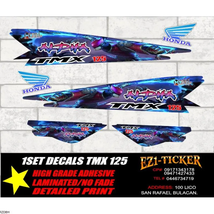 ALPHA ML TMX 125 DECALS Sticker with 3years warranty fade proof water ...