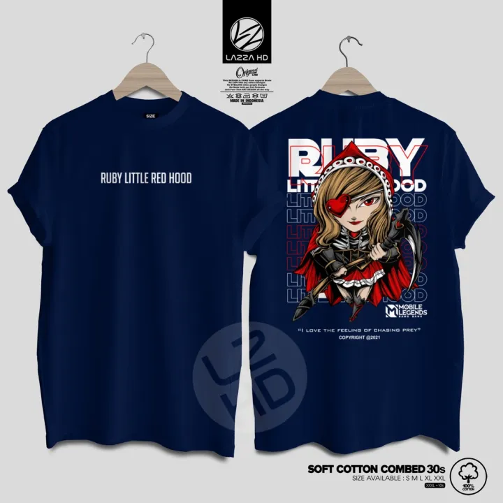 T-shirt Distro HERO RUBY LITTLE RED HOOD MOBILE LEGENDS BANG MLBB Lazza ...