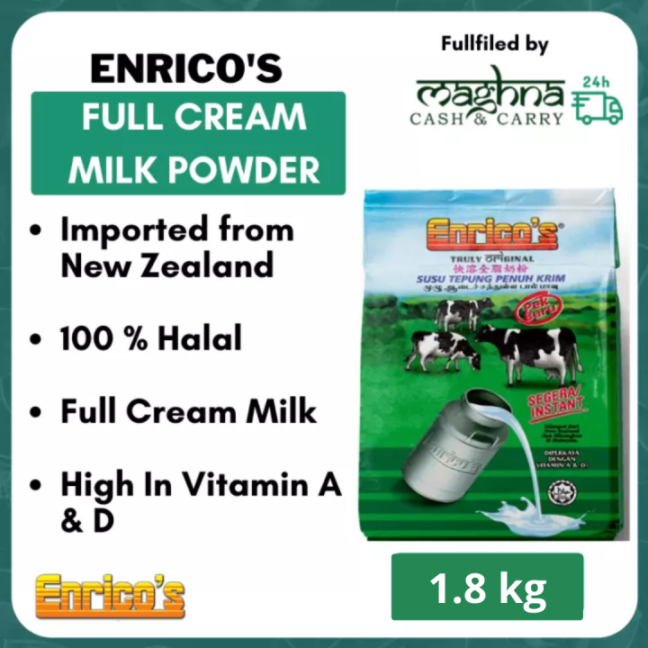 Enrico's Full Cream Milk Powder (Susu Tepung Penuh Krim) - 1 Pack (1.8 ...