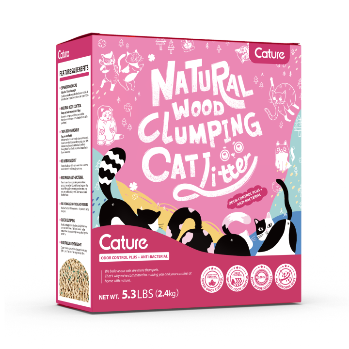 Cature - Natural Wood Clumping Cat Litter (Antibacterial Pellets ...