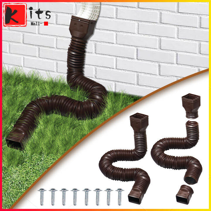[Kitsmall] Rain Gutter Downspout Extensions Flexible Drain Downspout ...