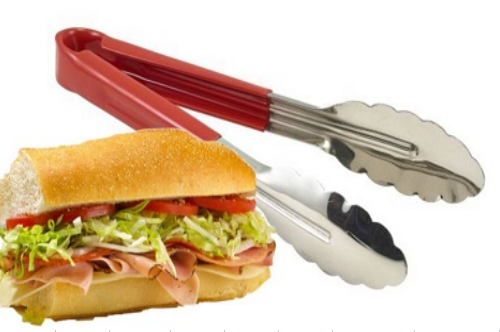 (TONG) STAINLESS STEEL FOOD TONG WITH RED HANDLE | Lazada PH