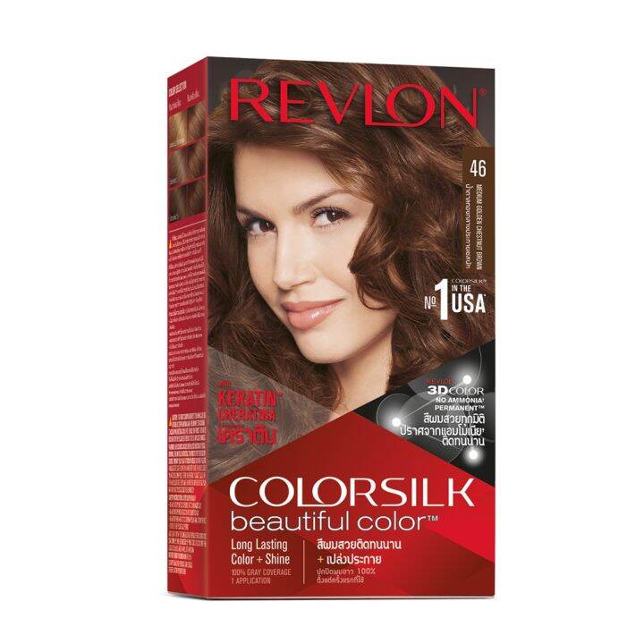 Revlon Colorsilk Beautiful Color Medium Golden Chestnut Brown-46เรฟลอน ...