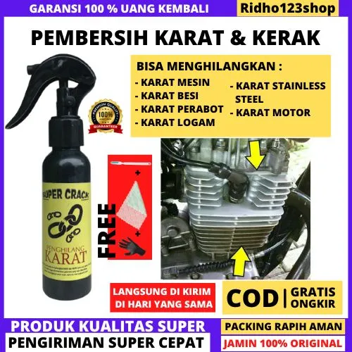 PEMBERSIH KARAT DAN KERAK MESIN MOTOR MOBIL SEMPROT BESI STAINLESS RANTAI MOTOR VARIAN ISI 100ML ...