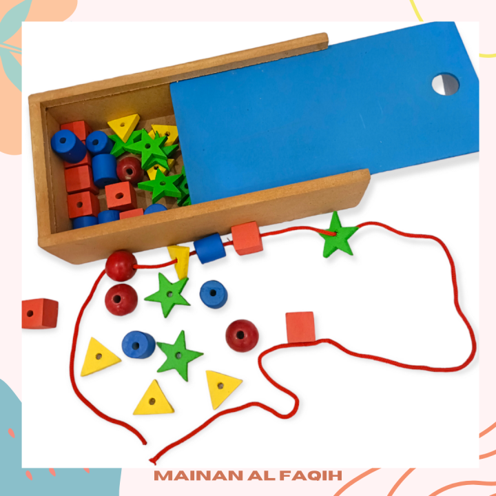 Mainan Edukatif Anak / Kotak Meronce Bentuk Geometri / Mainan Basic ...
