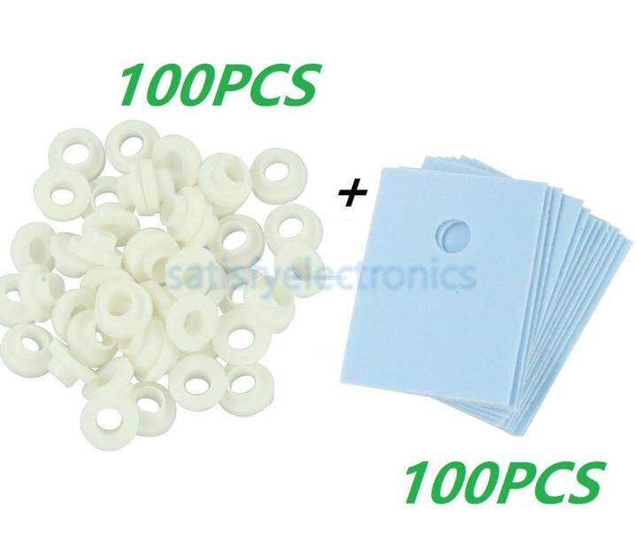 100PCS TO-220 Transistor Plastic Washer Insulation Washer + TO-220 Pads ...