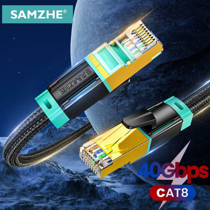 Samzhe Cat8 Ethernet Cable SFTP 40Gbps Super Speed RJ45 Network Cable ...